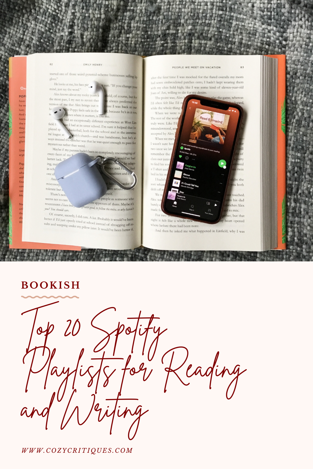 Top 20 Spotify Playlists for Reading and Writing - Cozy Critiques